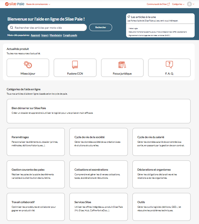 Découvrez la nouvelle structure de notre Aide en ligne ! 📑 – Silae Paie