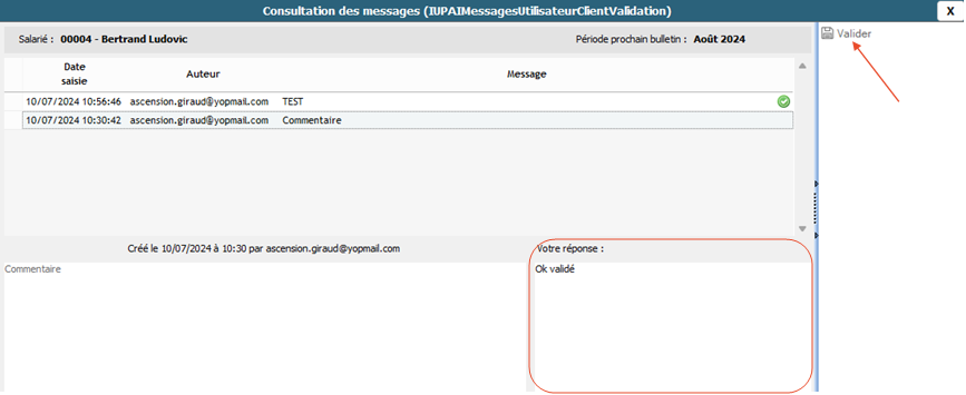 Saisie des variables : Espace administrateur – My Silae